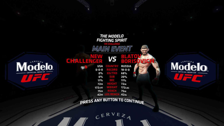 Modelo UFC Fighting Spirit - Virtual Reality Marketing
