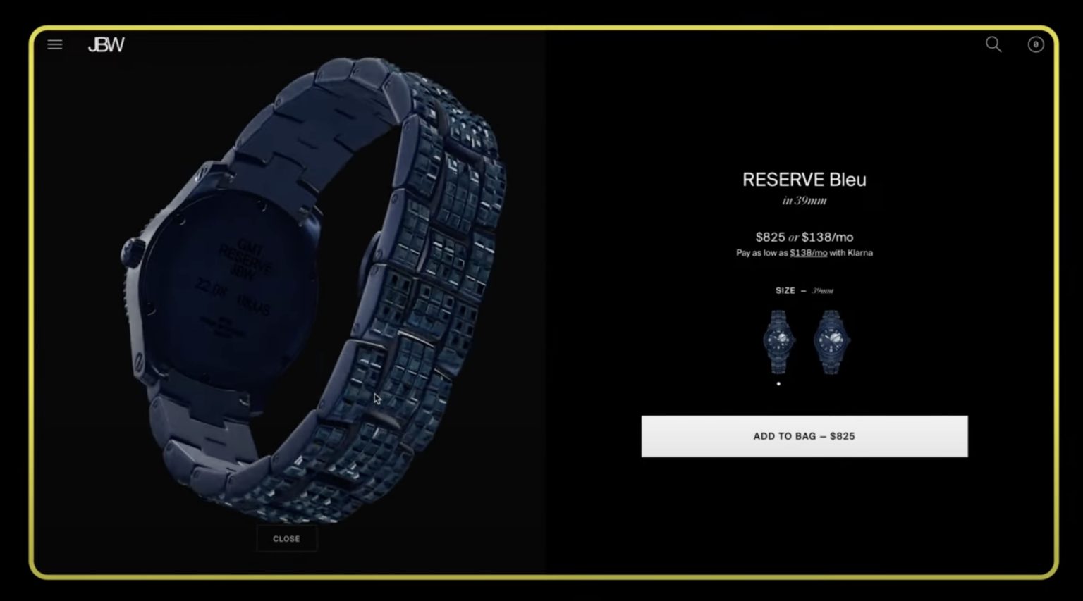 JBW Reserve Blue - Virtual Reality Marketing
